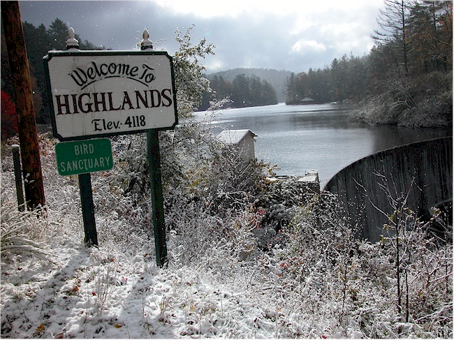 Snow Oct 28 2008 Highlands NC